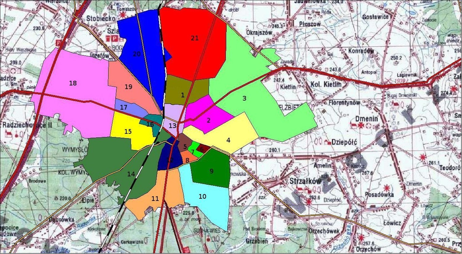 Nowy podział na okręgi wyborcze w Radomsku przyjęty przez radnych [MAPA ...