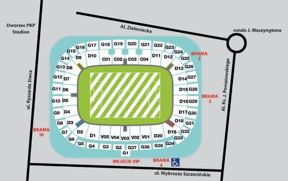 Mapa Stadionu Narodowego, PGE Narodowy. Jak dojechać na Stadion ...