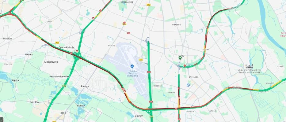 Ogromne korki na S2 w Warszawie. Seria wypadków w porannym szczycie komunikacyjnym. Są potężne ...